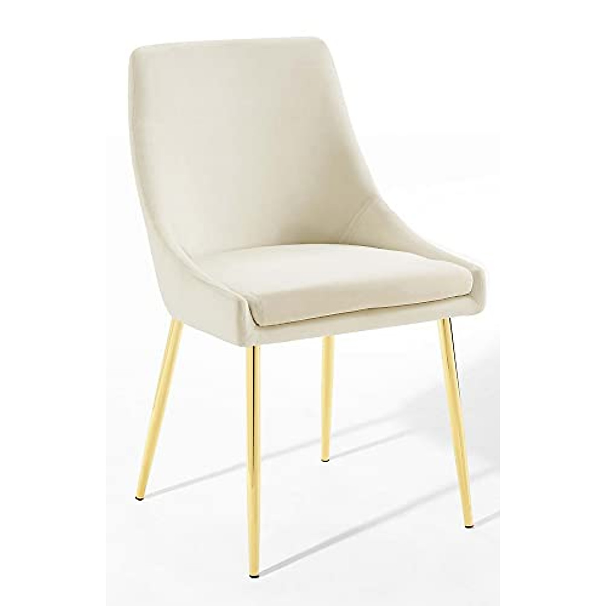 Modway Viscount Performance Velvet Dining Chairs - Set of 2, Gold Ivory