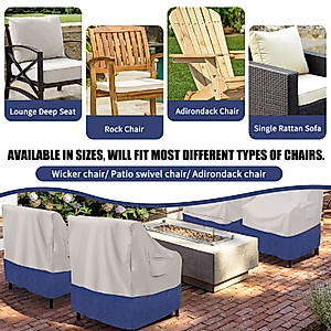Simpelg Patio Chair Covers For Outdoor Furniture Waterproof 600D Thick Oxford Chair Covers For Outdoor Furniture, Outdoor Patio Covers 34"W x 39"D x34"H (2 Pack-Navy-Large)