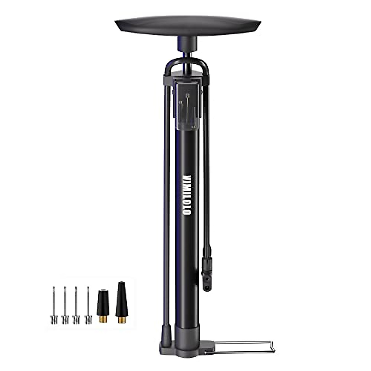 VIMILOLO Bike Floor Pump,Portable Ball Pump Inflator Bicycle Floor Pump with Both Presta and Schrader Bicycle Pump Valves Bike Pumps-160Psi Max