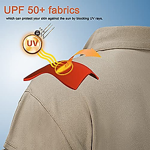 MIER Men's Outdoor Performance Tactical Polo Shirts Long and Short Sleeve, Moisture-Wicking, Khaki, Small