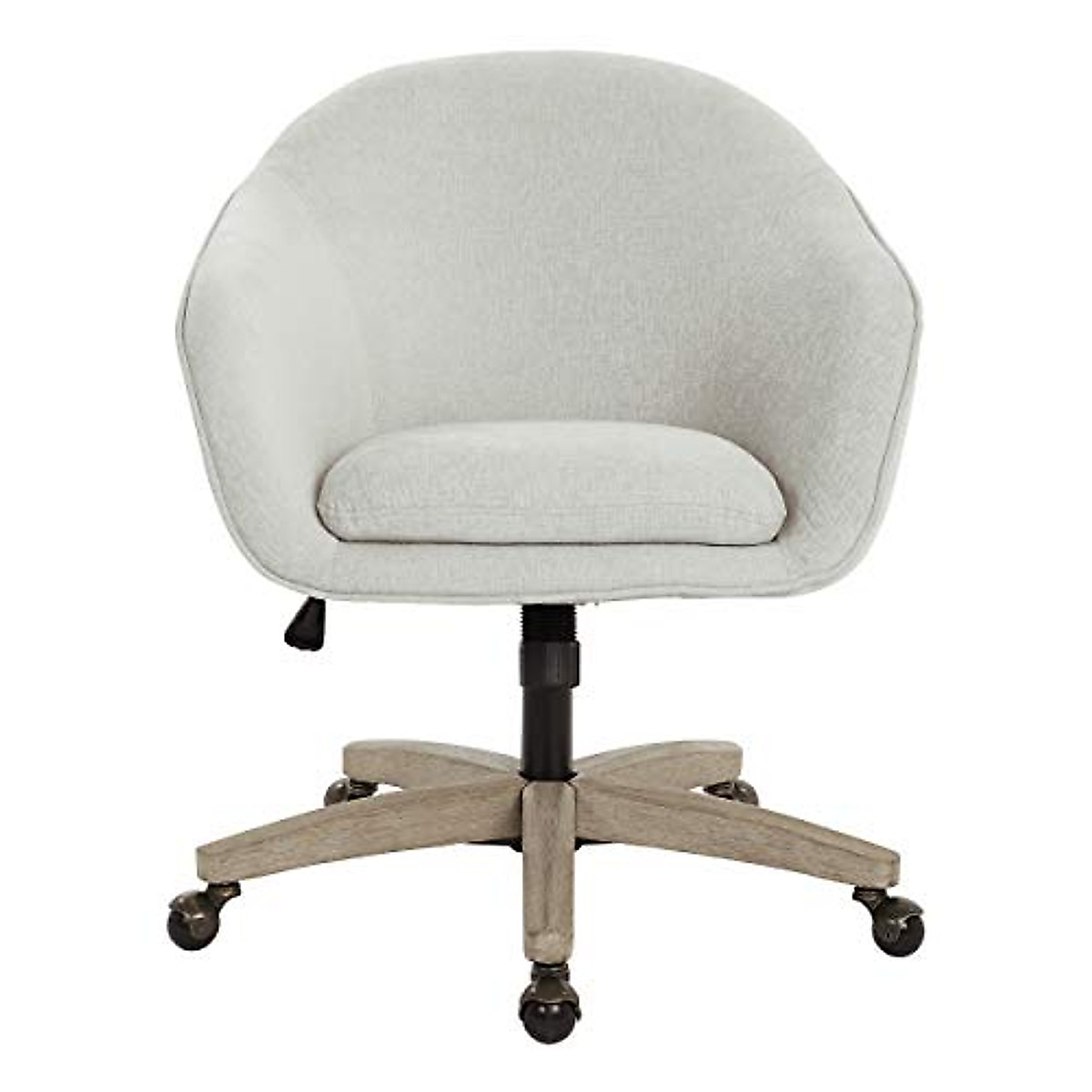 OSP Home Furnishings Nora Office Chair in Dove Faux Leather with Grey Brush Wood Base KD