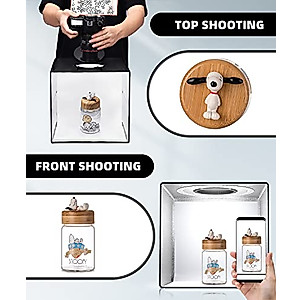 SAMTIAN Upgrade 8 Backdrops Light Box, 12" Shooting Tent with 120 LED Lights Photo Studio Light Box Photography with Reflection Board & Diffuser for Small Size Product Photography