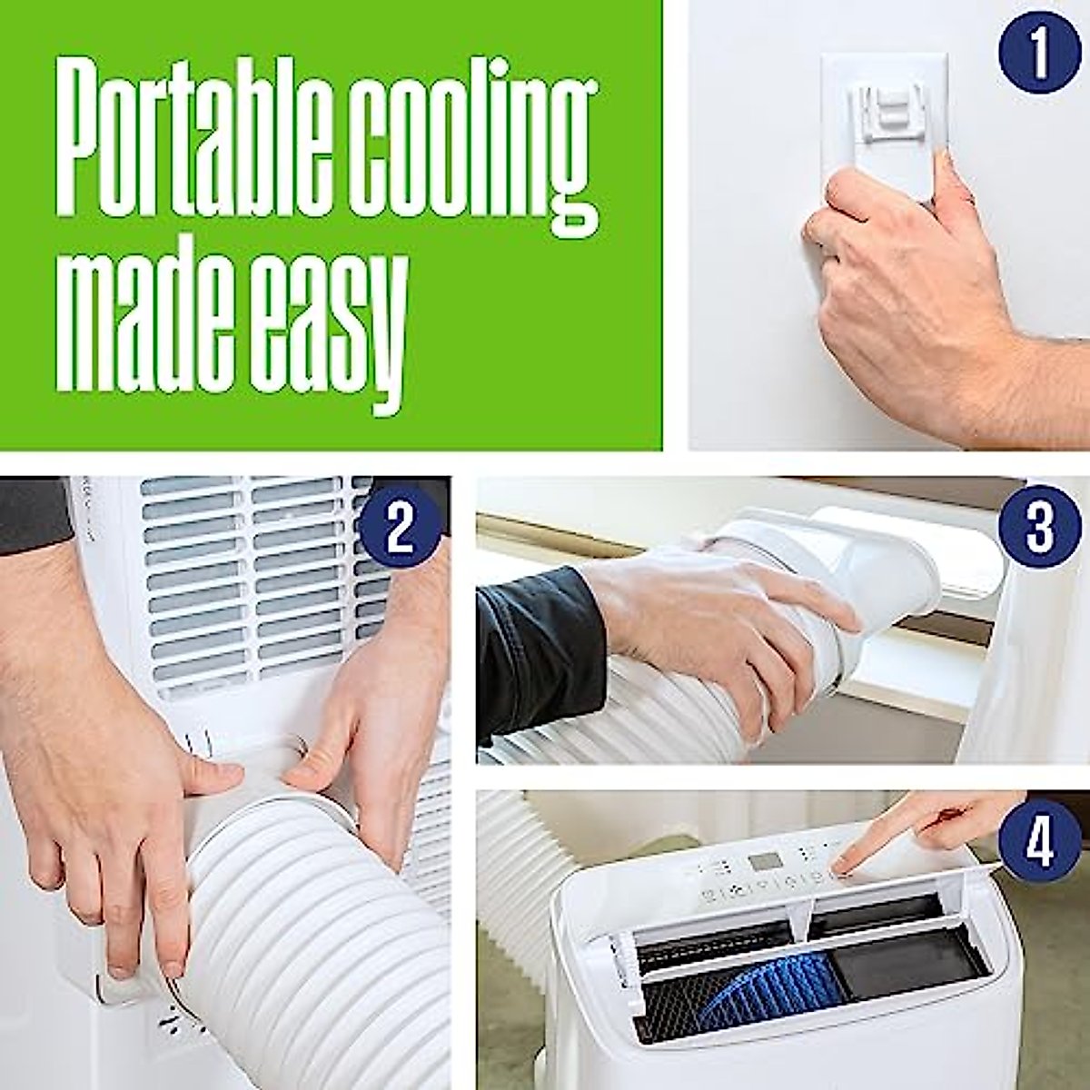 Westinghouse 14,000 BTU Air Conditioner Portable For Rooms Up To 700 Square Feet, with Heat Mode, Home Dehumidifier, Smart Wi-Fi Enabled, 3-Speed Fan, Programmable Timer, Remote Control, Window Kit