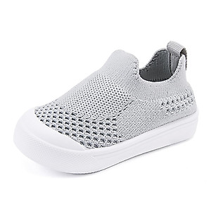 Baby Walking Shoes First Boy Girl Walker Infant Sock Tennis Mesh Sneakers Breathable 6 9 12 18 24 Months Grey Size 12-18 Months Infant