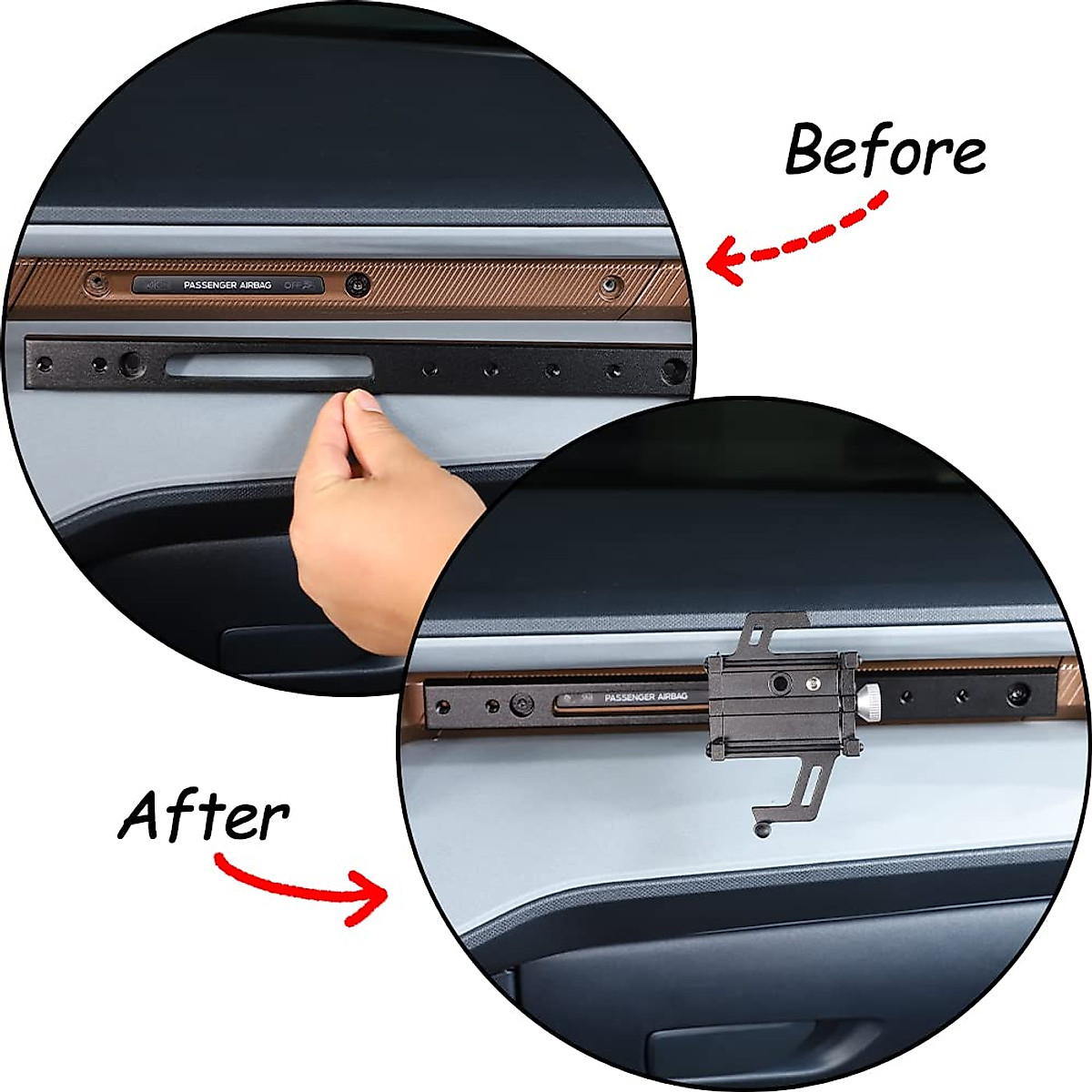 CHEAYAR Multifunctional Car Phone Holder Fit for for*d Maverick 2022 2023, Dash Panel Track Cell Phone Mount for Car Dashboard Air Vent, Handsfree Dash Phone Stand