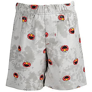 Sesame Street Elmo Toddler Boys T-Shirt and French Terry Shorts Outfit Set White/Gray 2T