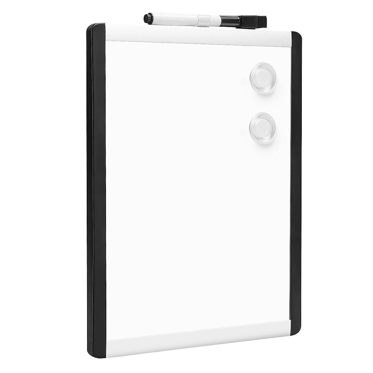 Amazon Basics Small Dry Erase Whiteboard, Magnetic White Board with Marker and Magnets - 8.5" x 11", Plastic/Aluminum Frame