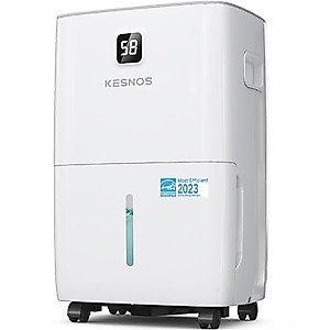 Kesnos 120 Pints Energy Star Dehumidifier for Home & Basement with Drain Hose, Front LED Display and 1.06 Gal Water Tank, Ideal for Spaces up to 6,500 Sq. Ft., Featuring Auto Defrost & Timer