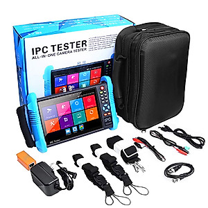 WSDCAM CCTV Camera Tester 7 inch IPS Touch Screen Monitor CCTV Tester with POE/4K H.265/HDMI Output/RJ45 TDR/Self-Installing APP/8G TF Card/Firmware Upgraded 9800-Plus