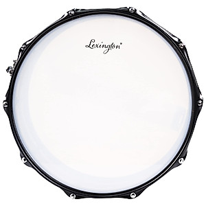 Lexington SD403S Snare Drum Set Student Steel Shell 14 X 5.5 Inches with 10 Lugs, Includes Drum Key, Drumsticks and Strap, Black Nickel