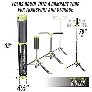 PowerSmith Voyager PVLR8000A-C 8000 Lumen Collapsible Cordless Tripod LED Work Light. Bare Light Only. 3-Way Power. AC or DC Adaptor or Battery Needed to Use Light