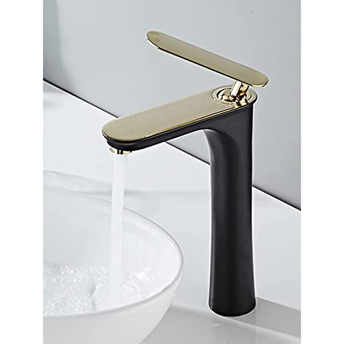 ZHANGYUEFEIFZ Bathroom Sink Faucet Sink Faucet Bathroom Vanity Faucet Solid Brass Sink Faucet hot and Cold Single Handle countertop Toilet Faucet Kitchen Faucet (Color : Black Gold T)