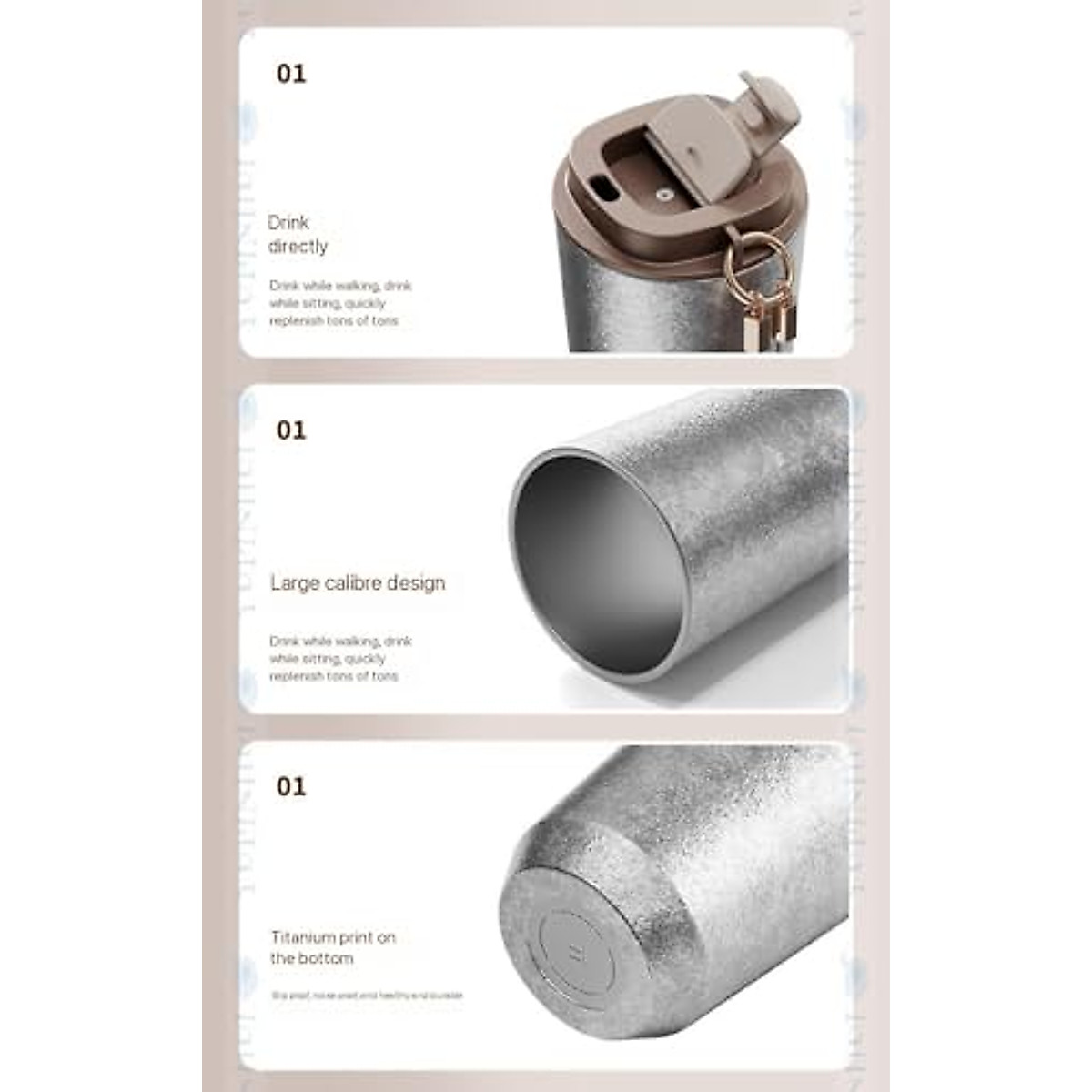 Car Travel Mugs for VW Passat,Titanium Water Bottle Insulated Water Bottle Leak Proof Locking Lid Coffee Cup Journey Essentials Gifts Cups Mugs for Women and Men 480ml,Black 480ml