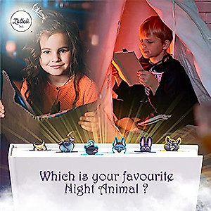 LOTTELI 6 Piece Magnetic Bookmarks for Kids, Bookmarks for Book Lovers, Magnet Book Markers, Magnet Page Marker Clips for Students Teacher Supplies, Party Favors, 3 x 2cm (Night Animals)