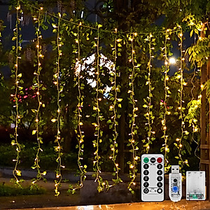 Alpha Decor Ivy for Bedroom， 12 Total 240 LED Curtain String Lights， Fake Plant Rattan Hanging Garland for Wedding Party Patio Wall and Indoor Outdoor Decor