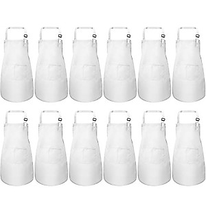 SATINIOR 12 Kids Apron Adjustable Children Chef Painting Pocket Apron for Boys Girls