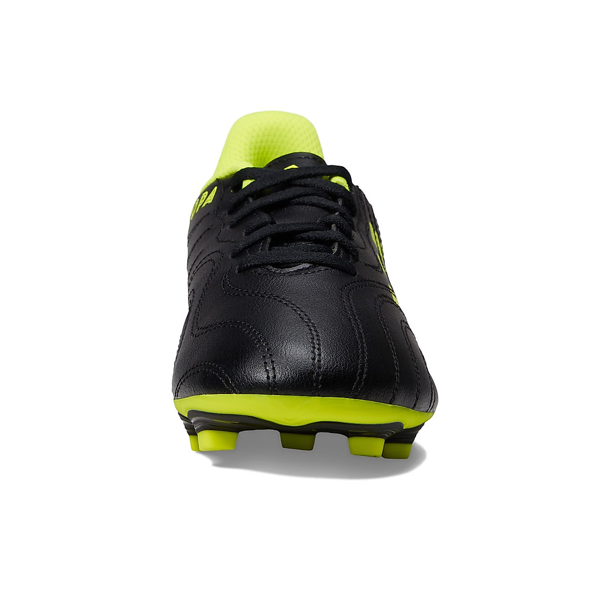 adidas Copa Sense.4 Flexible Ground Soccer Shoe, Black/Team Solar Yellow/Bright Cyan, 5.5 US Unisex Big Kid