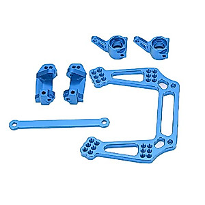 RC Front Rear Suspension Arm Kit, 1/10 RC Aluminum Alloy Parts Kit Compatible for TRAXXAS Slash 2WD 1/10 RC Car(Blue)