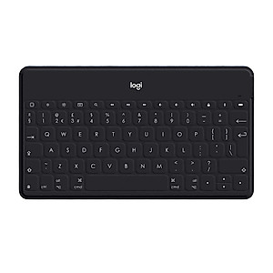 Logitech Keys-to-Go Super-Slim and Super-Light Bluetooth Keyboard for iPhone, iPad, Mac and Apple TV, Including iPad Air 5th Gen (2022) - Black