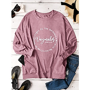 FEMLE Christian Waymaker Sweatshirt Light in Darkess Long Sleeve Crewneck Miracle Worker Tops for Women
