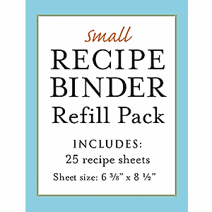 Small Recipe Binder Refill Pack: 25 Sheets