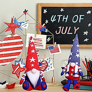 ZTML MS 4th of July Decorations Gnomes - 2pcs Mr & Mrs. Patriotic Gnomes - Handmade Swedish Tomte for Fourth of July Memorial Day Decorations Veterans Day Armed Forces Day