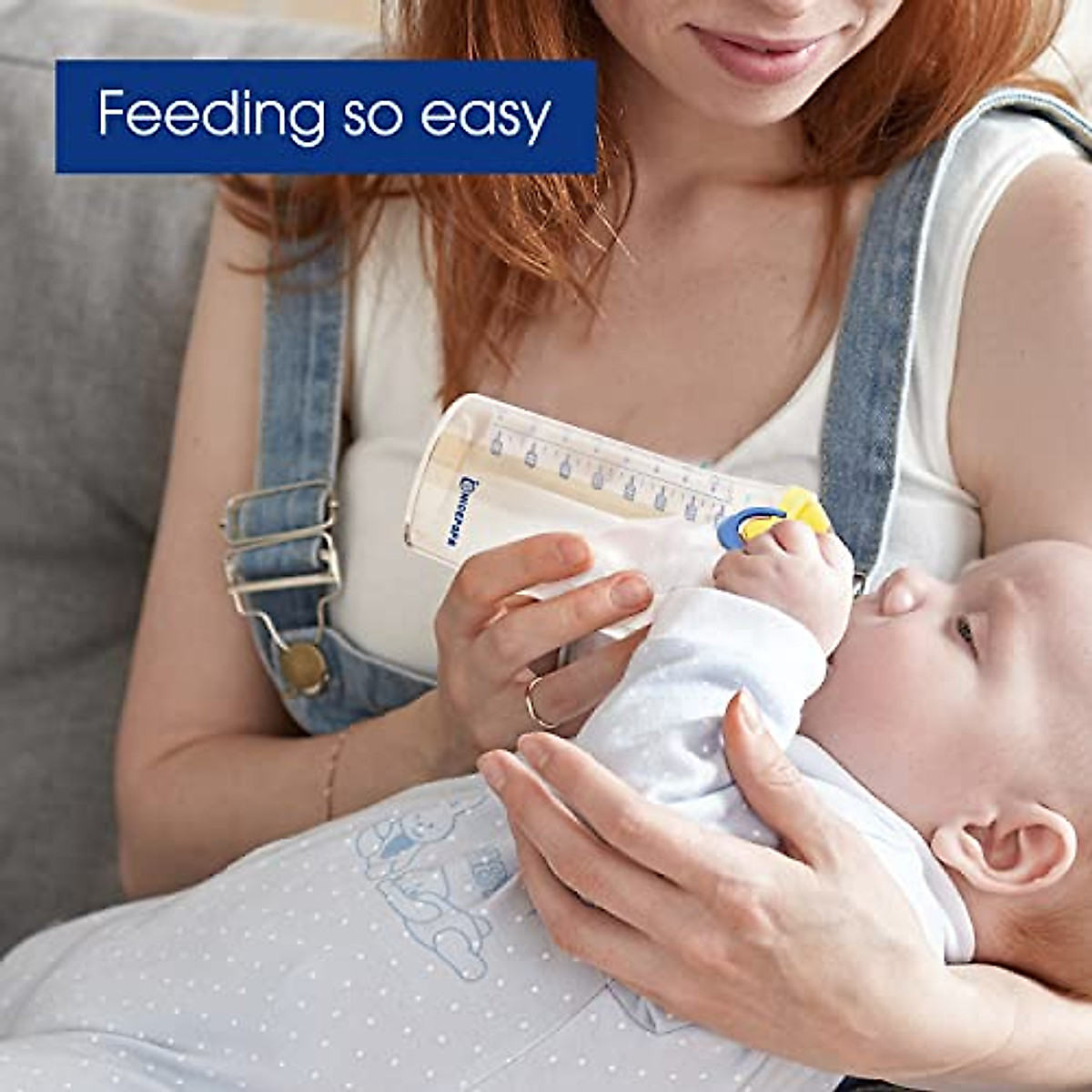 NICE PAPA Baby Bottle, Anti-Colic PPSU Baby Bottle, Flip Cap Baby Bottle Wide Neck BPA Free Baby, Medium Flow (8 Ounce, Blue)