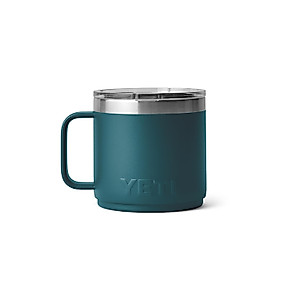 YETI Rambler 14 oz Stackable Mug, Vacuum Insulated, Stainless Steel with MagSlider Lid, Agave Teal
