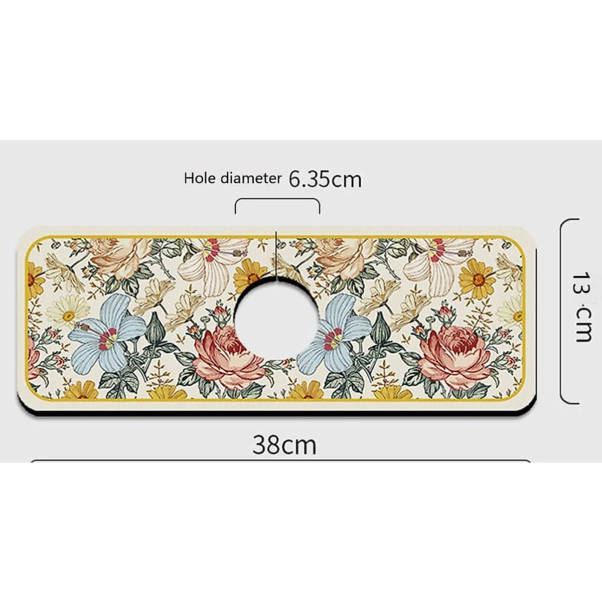 2023 New Fantasy Style Faucet Draining Mat - Kitchen Sink Splash Guard, Diatom Mud Faucet Handle Drip Catcher Tray, Non-Slip Kitchen Guard Gadgets Sink Accessories (Magnolia, 14.96x5.43 inches)