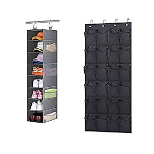 SLEEPING LAMB 8 Shelves Hanging Shoe Rack and 24 Pockets Door Shoe Organizer
