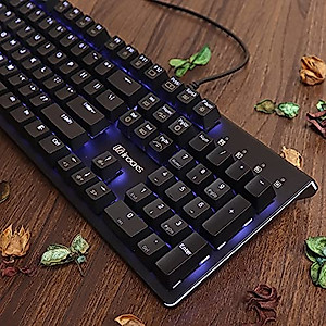 i-rocks K75M Illuminated Mechanical Keyboard, 104 Keys, PBT Keycaps, Backlit LED Light and Shortcut Keys - Programmable Light & Macro Recorder (Cherry MX Brown Switch, White)