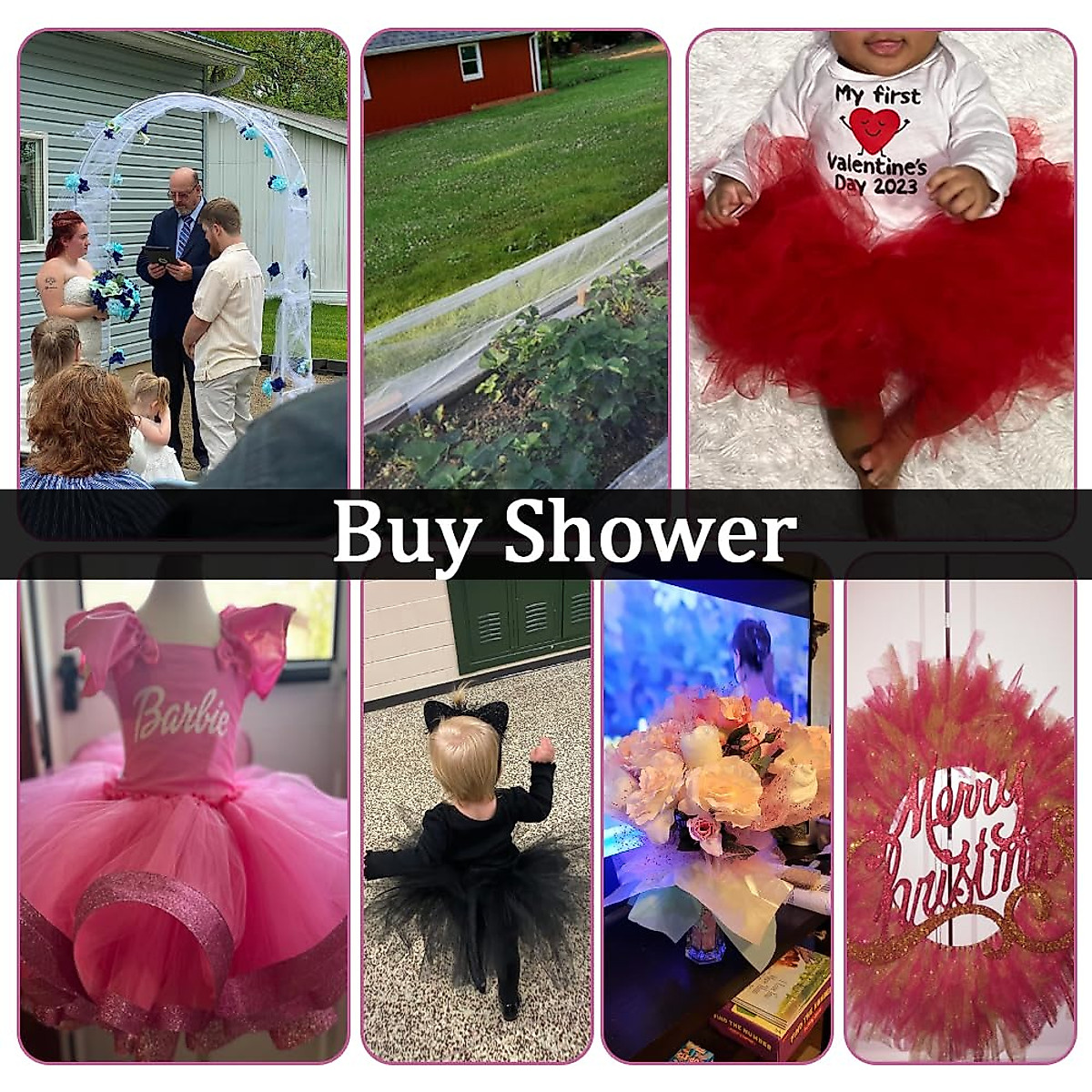 Aohcae Black Glitter Tulle Rolls 6" x 25 Yards Sparkle Tulle Fabric for DIY Gift Wrapping Wedding Baby Shower Tutu Birthday Party Decorations