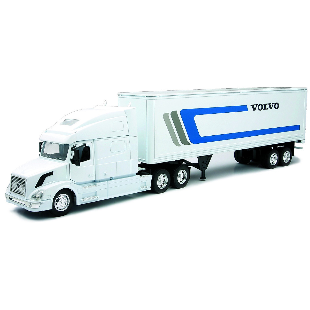 New-Ray Volvo Tractor and Trailer VN-780 1/32 Scale Pre-Built Model Semi Truck White