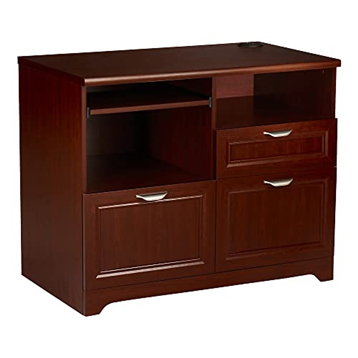 Realspace® Magellan 30"H x 36-5/16"W x 21"D Tech Station Printer Stand 2.0, Classic Cherry