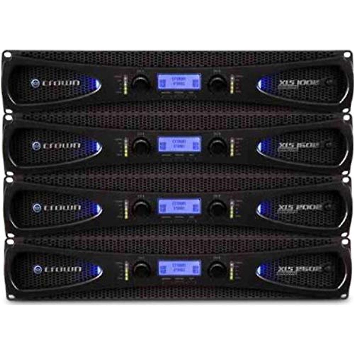 Crown Two-Channel, 525W @ 4Ω Power Amplifier, Black with Gold, 525-Watts (XLS1502)