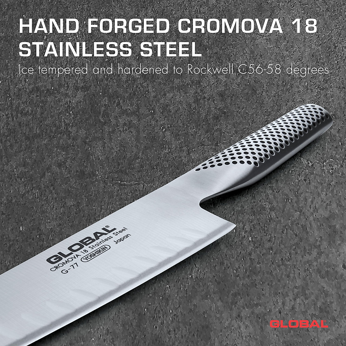 Global Chef's Knife-Granton, 8", Silver