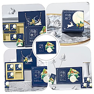 ULTECHNOVO 1 Set Box Mooncake Candy Box Cookie Containers Mini Cupcake Holder Snack Container Japanese Sushi Box Xmas Dessert Holder Muffins Cupcake Carrier Paper Moon Cake Packaging Boxes