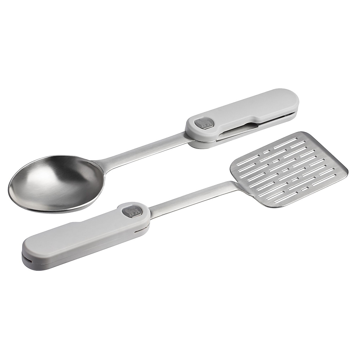 Stanley Wildfare Pro Stainless Steel Fold & Go Utensil Set | Folding Spatula and Spoon | Packable Outdoor Cookware | Camping Essentials for Your Camp Kitchen | BPA-Free | Pale Pebble & Stone