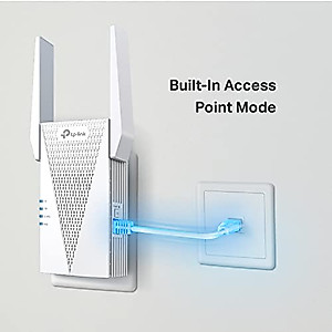 TP-Link AX3000 WiFi 6 Range Extender, PCMag Editor's Choice, Dual Band WiFi Repeater Signal Booster with Gigabit Ethernet Port, Access Point, APP Setup, OneMesh Compatible