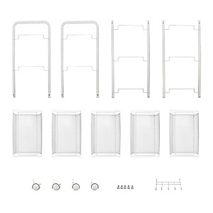 JANE EYRE 5-Tier Rolling Utility Storage Rack Cart on Wheels, Trolley Craft cart, Multi-Purpose Organizer Shelf, White