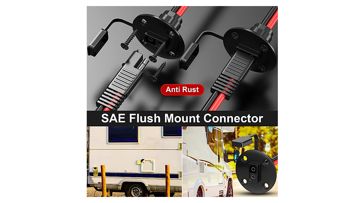 EXTRACTME 2-Pack SAE Connector Harness with 15A Fuse, 2FT 12AWG SAE ...