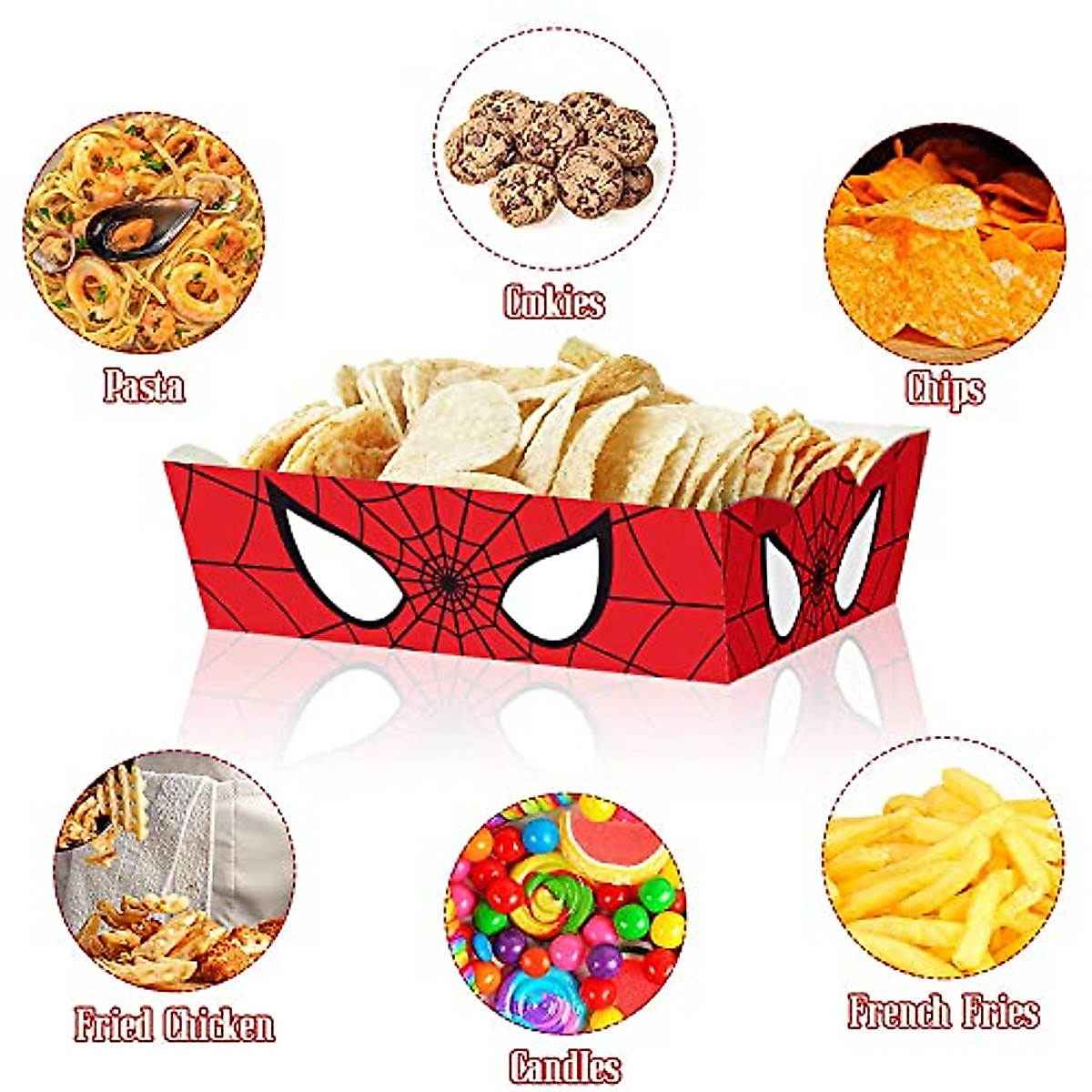 40 Pack Spider Birthday Party Supplies, Spider Food Tray Party Favors Paper Food Serving Tray,Spider Paper Trays.6.7 x 5 x2IN