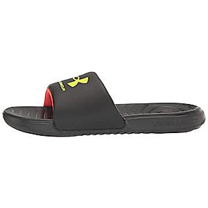 Under Armour Boys' Big Kid Ansa Fixed Strap, (007) Black/Black/Yellow Ray, 5