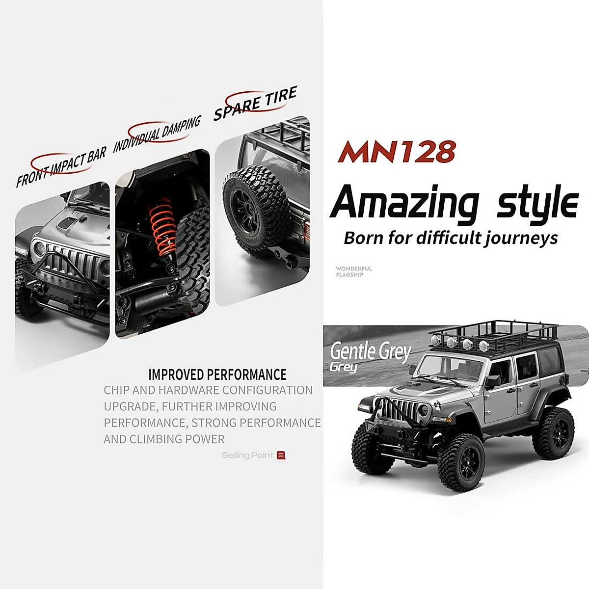 Ottima Mini Truck All Terrain RC Car, 1/12 AWD 2.4G RC Electric Off-Road Climbing Car Vehicle Model for Boys Kids and Adults