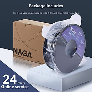 NAGA PETG Filament 1.75mm, Durable PETG 3D Printer Filament, 1kg Spool(2.2lbs), Dimensional Accuracy +/- 0.02 mm, Black