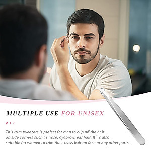 Precision Nose Hair Tweezers for Men, Round Head Nose Hair Trimmer, Ingrown Hair Clippers Grooming Scissor for Men and Women, Stainless Steel Eyebrow Clippers Tweerzers for Nose Brow Nasal Trimming