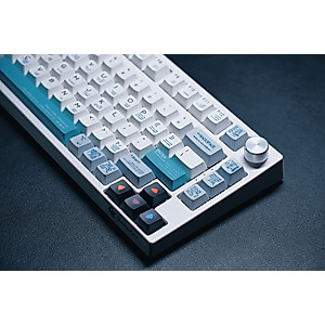 GK GAMAKAY TK75 75% Mechanical Keyboard with Knob Control, Hot Swap RGB Bluetooth 5.0/2.4GHz Wireless/USB-C Wired PBT Cherry Profile Keycaps Gaming Keyboard for Windows Mac (Gateron Red Switch)