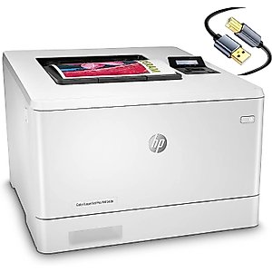 HP Color Laserjet Pro M454dn Single-Function Wired Laser Printer, Print only - Auto Duplex Printing, 8.5 x 14, 2-line Backlit LCD Display, 28 ppm, 600 x 600 dpi, USB, Ethernet, Cbmou Printer Cable