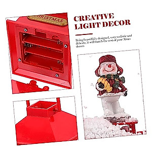 DOITOOL 1Pc Christmas Light Up Ornament Music Decor Tabletop Decor Desk top Decor PVC Lighted Snow Globe Lantern Snow Globe Water Lantern Christmas Night Light lamp Christmas Lamp Supplies