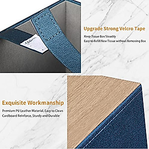 Tissue Box Cover Rectangular, 99% Compatible Upgrade Large Size, Decorative Tissue Box Holder for Bathroom/Vanity Countertop/Night Stand, PU Leather Tissue Dispenser for Napkin Facial Paper Towel